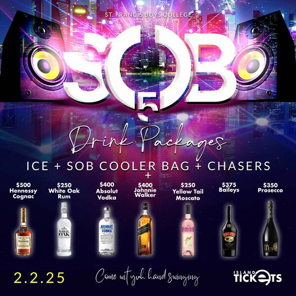 Island E-Tickets • SOB 5 (St Francis Boys College) Drink Packages